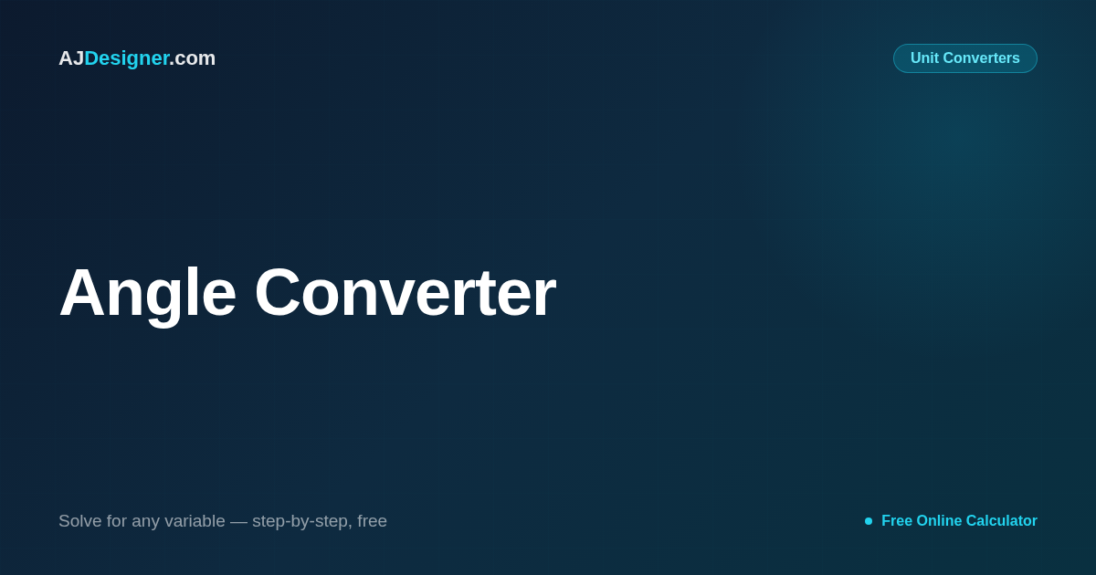 Degrees to Radians Converter | Angle Units