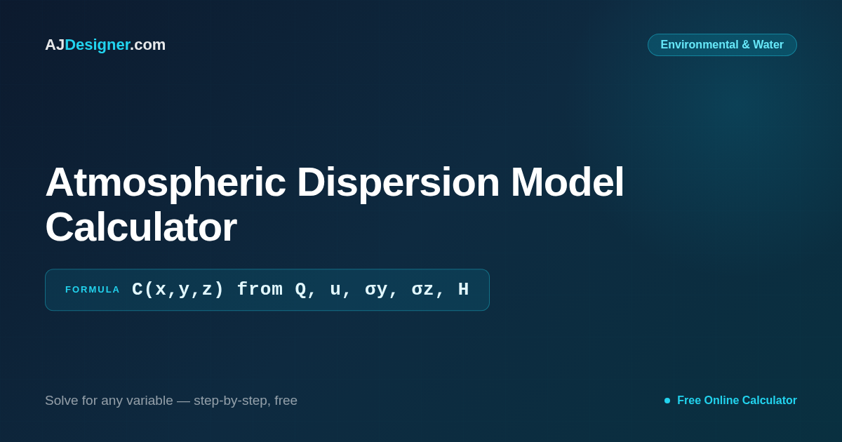 Atmospheric Dispersion Calculator