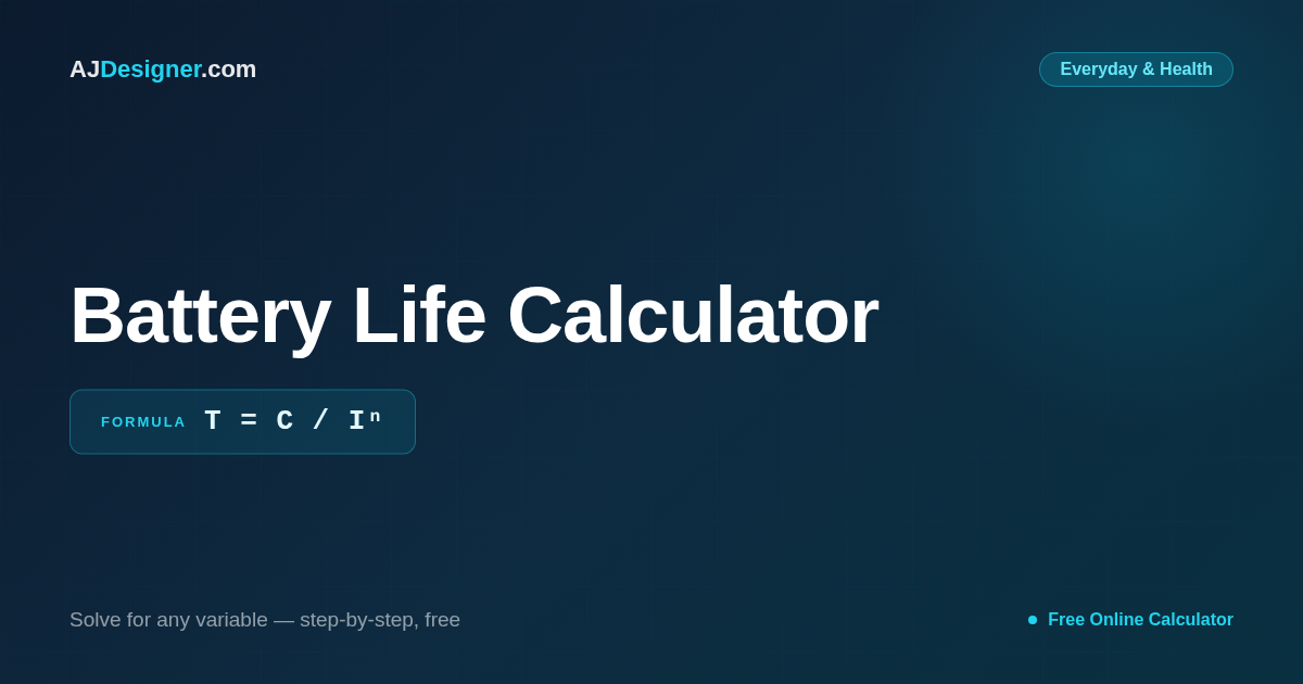 Battery Life Calculator — Peukert's Law Discharge