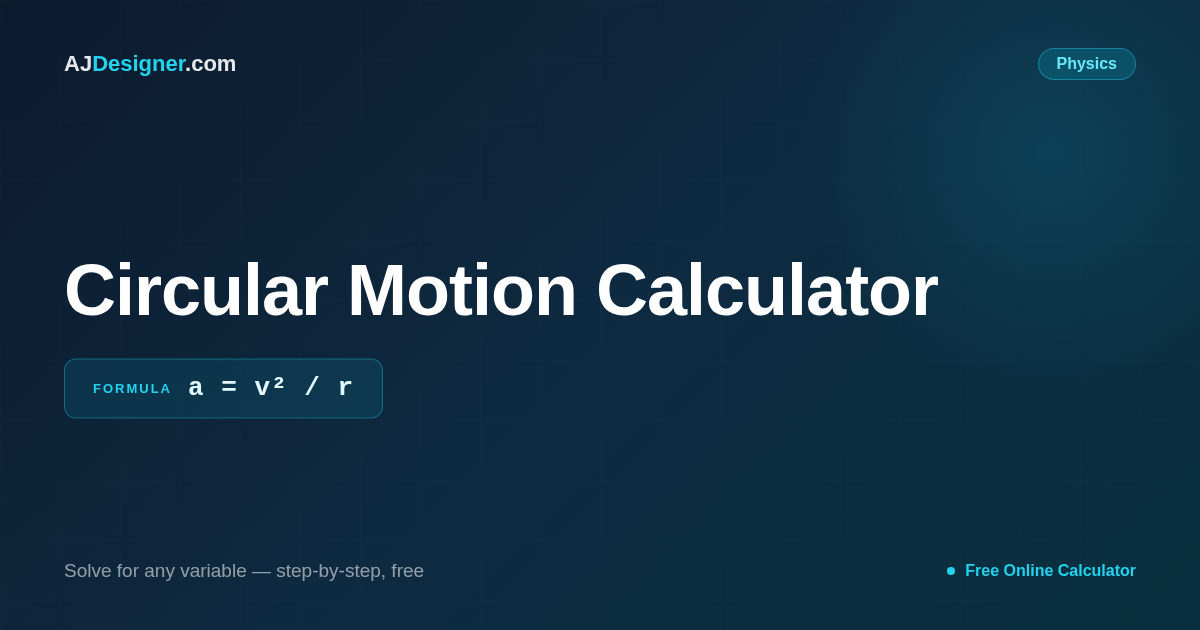 Circular Motion Calculator — Centripetal Force & Speed