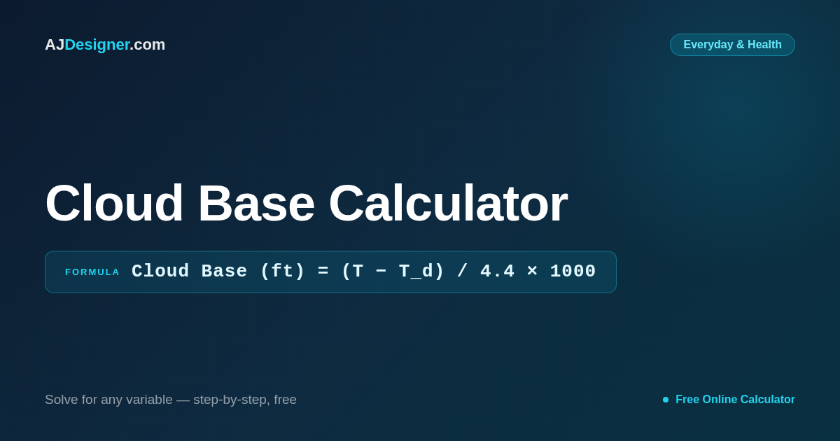 Cloud Base Calculator — Ceiling Altitude Estimator
