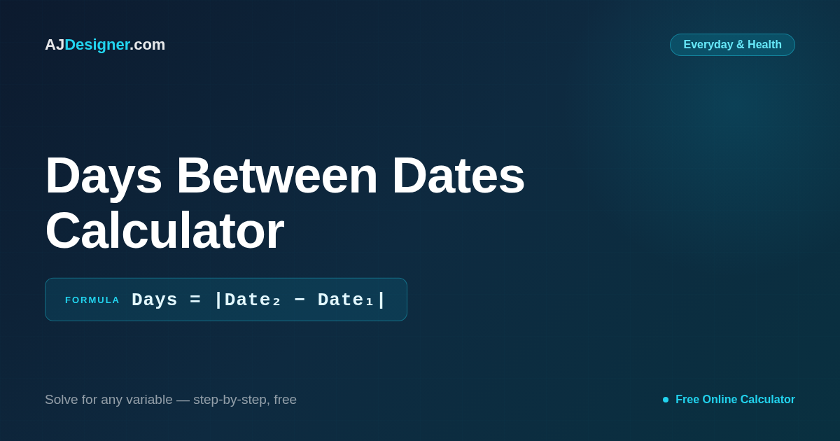 Days Between Dates Calculator — Count Days and Weeks