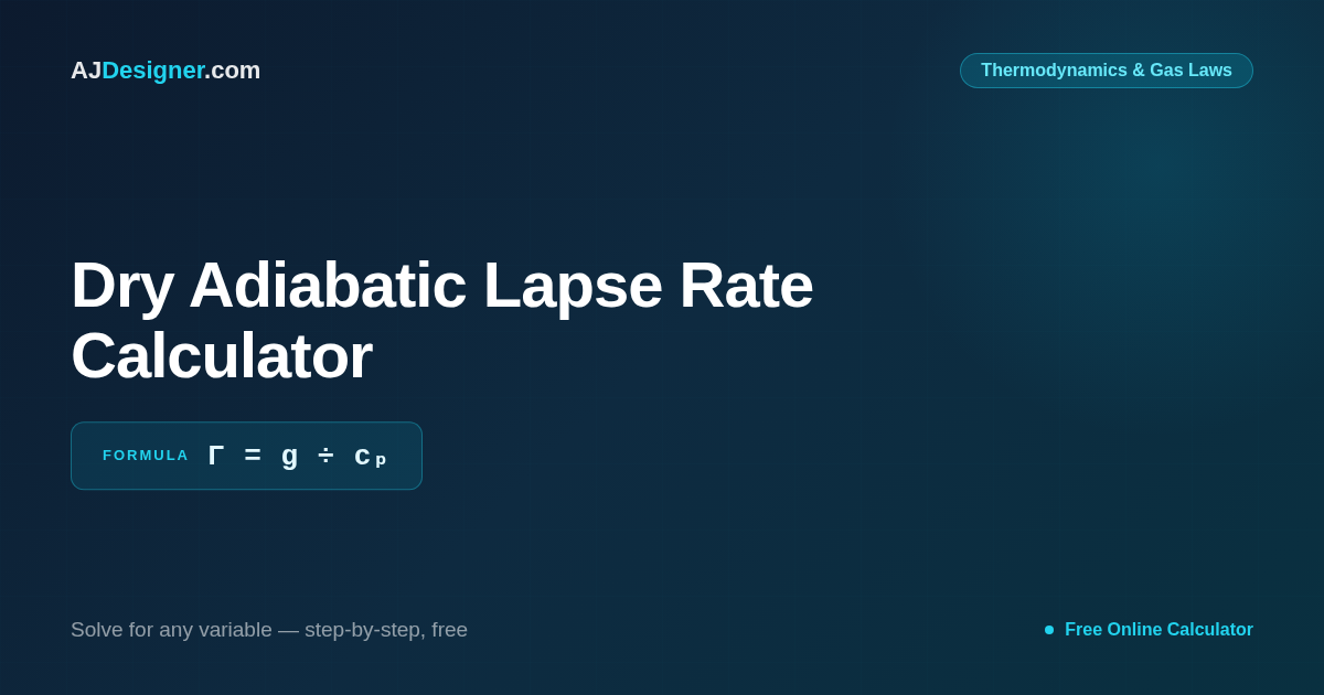 Dry Adiabatic Lapse Rate Calculator | DALR