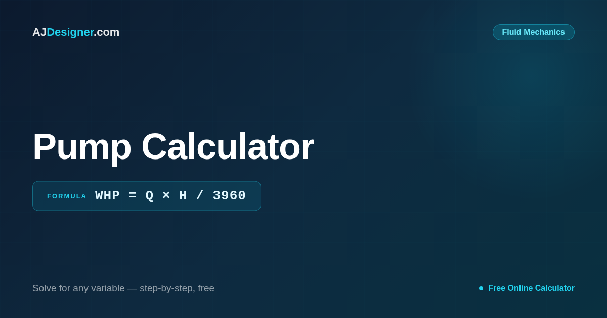 Pump Horsepower Calculator
