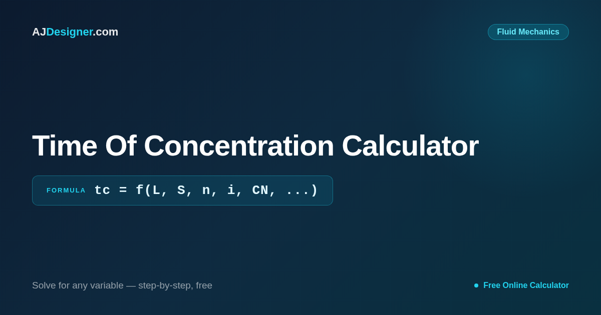 Time of Concentration Calculator
