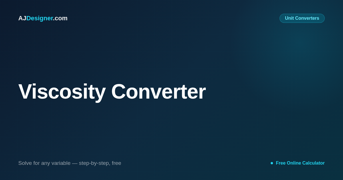 Viscosity Converter | Pa-s, Centipoise, Poise