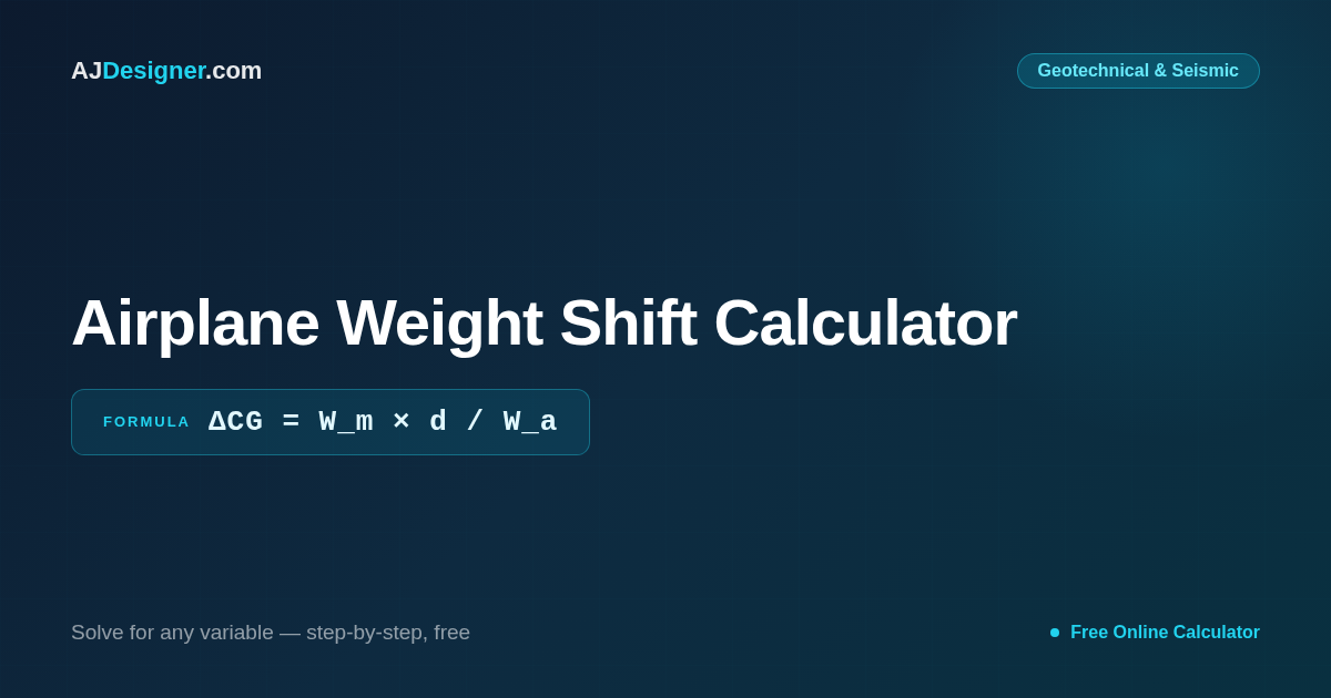 Airplane Weight Shift Calculator | CG Balance
