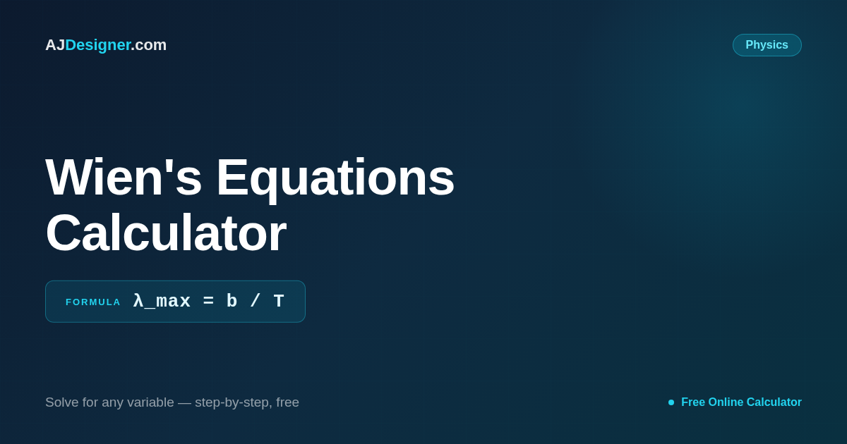 Wien's Law Calculator — Peak Wavelength & Temperature